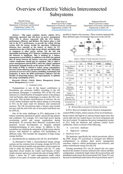 Pdf Overview Of Electric Vehicle Interconnected Subsystems