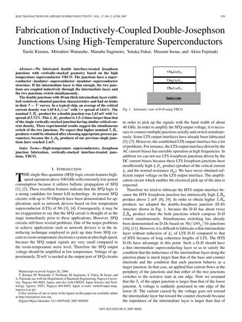 pdf fabrication of inductively coupled double josephson junctions