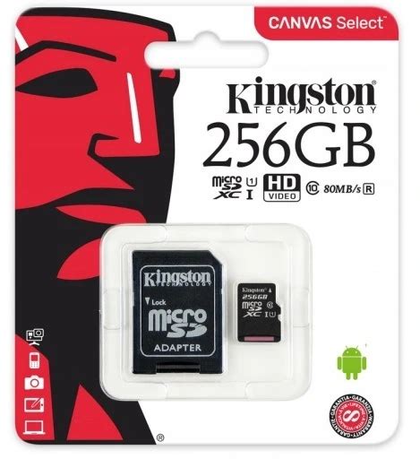 KINGSTON KARTA PAMIĘCI 256 GB MICRO SD CLASS 10 - Sklep, Opinie, Cena w ...