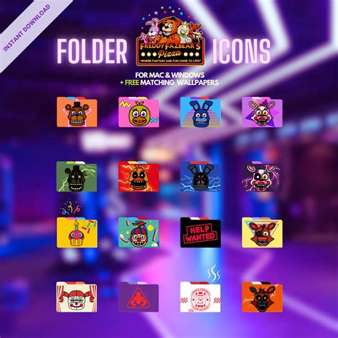 Five Nights At Freddys Fnas Desktop Folder Icons Mac And Etsy