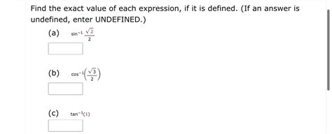 Answered Find The Exact Value Of Each… Bartleby
