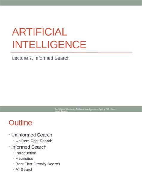 Artificial Intelligence Lec 7 Informed Search Pdf Theoretical Computer Science Algorithms
