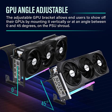 Ezdiy Fab Pcie 4 0 Gpu Mount Bracket With Argb Led Module Multi Angle Adjustment With Riser