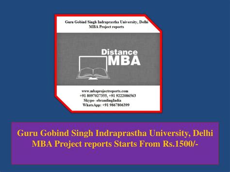 PPT - Guru Gobind Singh Indraprastha University, Delhi MBA Project ...