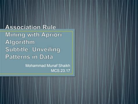 association rule mining with apriori algorithm pptx