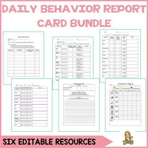 Daily Behavior Report Cardchart Bundle By Counselor Mel Tpt