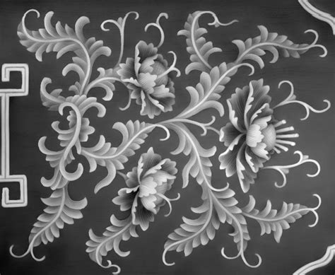 Floral Wood Carving Grayscale Bitmap Bmp Format File Free Download
