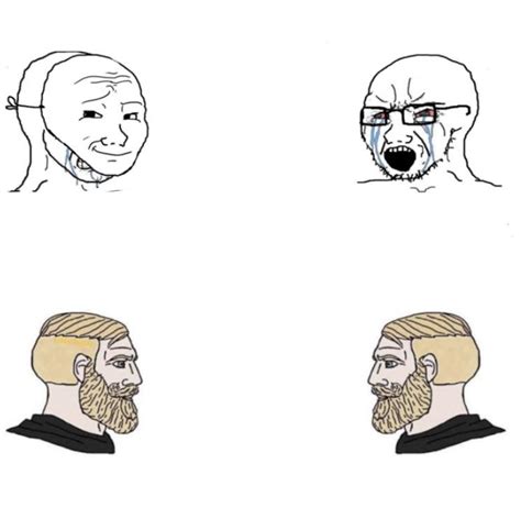 Gerador de memes Soyboy vs Chad yes double