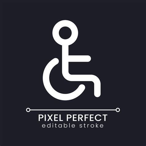 Disability Pixel Perfect White Linear Ui Icon For Dark Theme Disabled People Accessibility