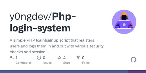 Github Y0ngdevphp Login System A Simple Php Loginsignup Script