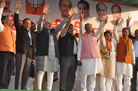 Shri Narendra Modi Shri Nitin Gadkari Dr Harsh Vardhan Shri Vijay Goel And Other Bjp Leaders