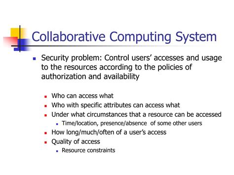 Ppt A Usage Based Authorization Framework For Collaborative Computing