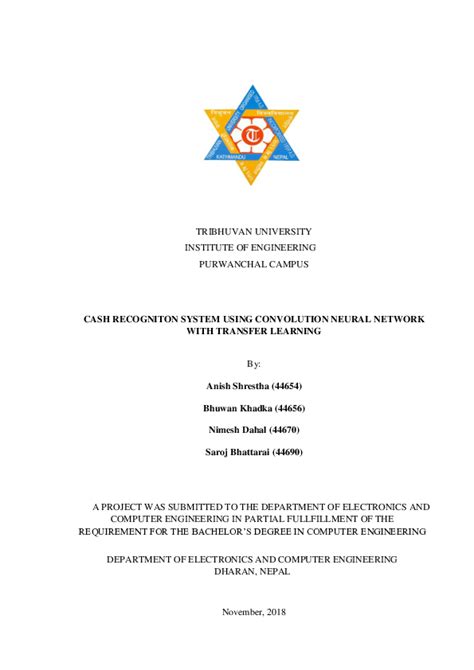 Pdf Cash Nepali Paper Noted Recogniton System Using Convolution