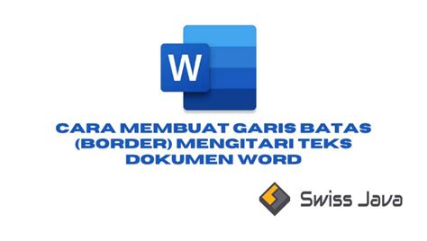 cara membuat garis batas border mengitari teks dokumen word