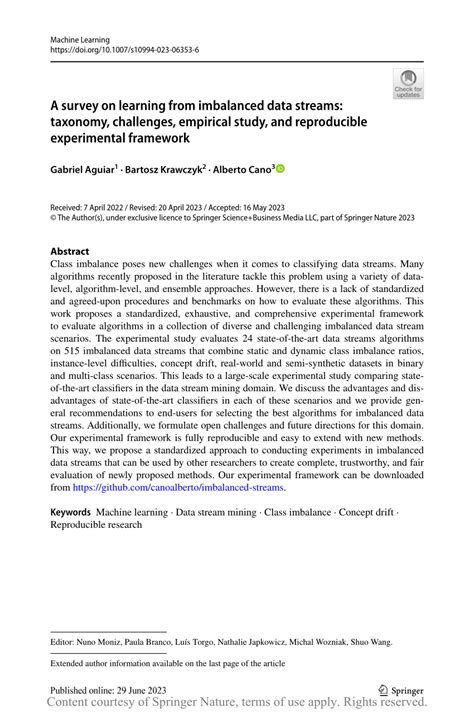 a survey on learning from imbalanced data streams taxonomy challenges