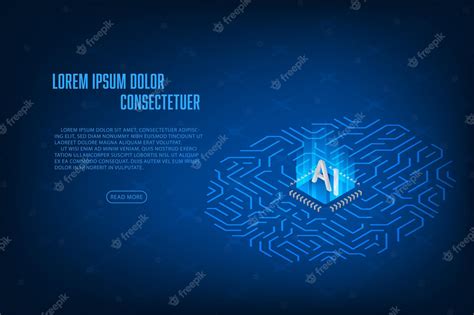 Premium Vector Artificial Intelligence Hardware Concept Giowing Connection Hologram Brain
