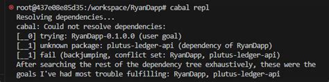 plutus pioneer program cabal could not resolve dependencies error