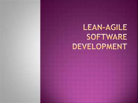 PPT Lean Agile Software Development PowerPoint Presentation Free Download ID