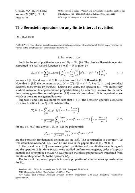 The Bernstein Operators On Any Finite Interval Revisited