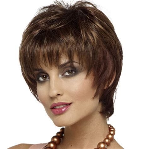 Charming Synthetic Brown Short Women Wig Straight Grandado