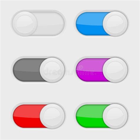 Toggle Switch Slider Buttons With Minus And Plus Signs Stock Vector Illustration Of Buttons