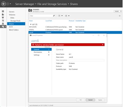 Windows Server 22 Can Not Add Share Microsoft Qanda