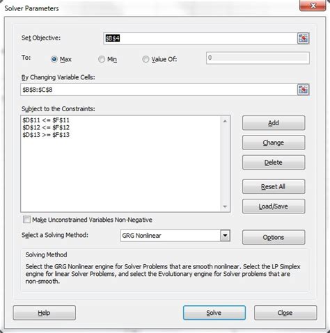 LP With Solver