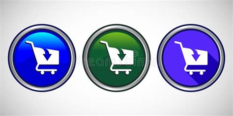 Shopping Cart Icon Button Set Design Illustration Stock Vector Illustration Of Buttons Shop