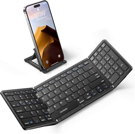 Seenda Folding Keyboard With Number Pad Portable Foldable Bluetooth Keyboard For