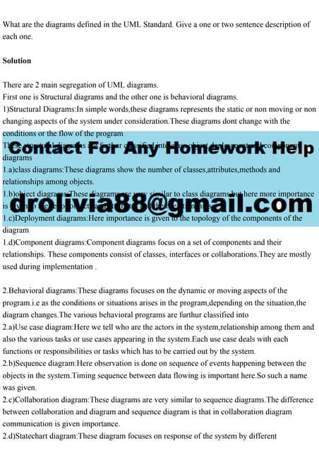 What Are The Diagrams Defined In The Uml Standard Give A One Or Two Pdf