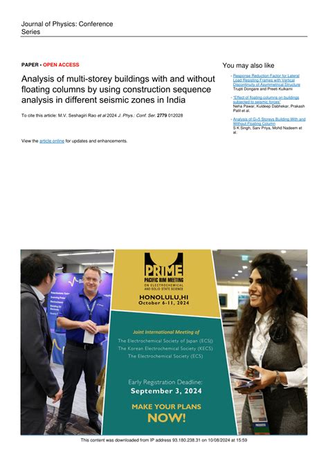 Pdf Analysis Of Multi Storey Buildings With And Without Floating Columns By Using Construction