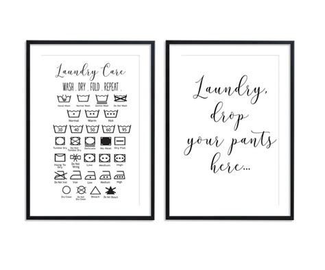 Laundry Care And Drop Your Pants Set Of 2 Prints Dluxe Prints