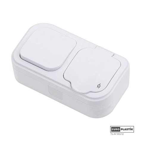 Surface Mounted Switch And Covered Grounded Socket Euro Plastik