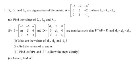Solved λ λ and λ are eigenvalues of the matrix Chegg