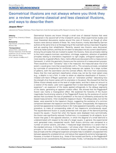 Pdf Geometrical Illusions Are Not Always Where You Think They Are A Review Of Some Classical