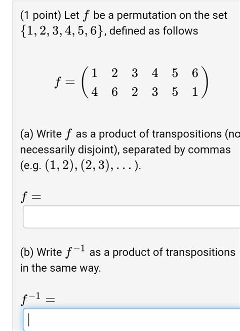 Solved Point Let F Be A Permutation On The Set Chegg Com