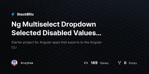 Ng Multiselect Dropdown Selected Disabled Values Problem Forked