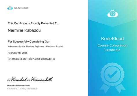 Kubernetes For The Absolute Beginners Hands On Tutorial Certificate