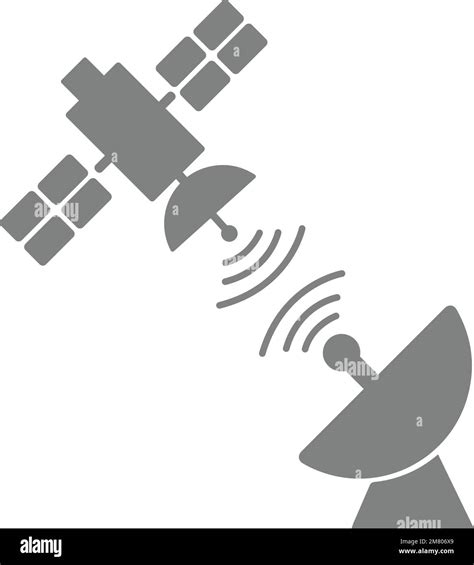 Satellite Sends Data To A Satellite Dish Satellite Icon Over White