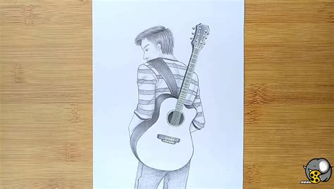 آموزش نقاشی پسری با گیتار فیلو