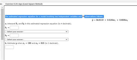 solved ns exercise 15 01 algo least square method the