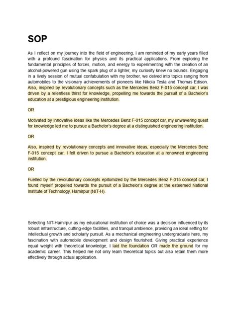 Sop Pdf Engineering