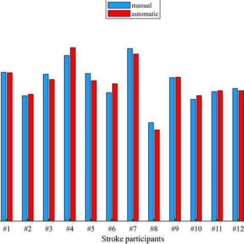 classification performance for each stroke participant by means manual