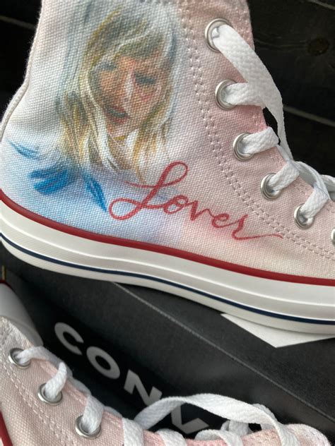 Taylor Swift Converse High Tops Lover Era Shoes Lover Sneakers Swiftie Converse Etsy