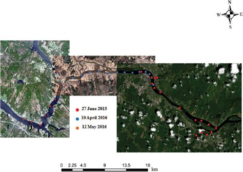 Landsat8 Satellite Sub Scenes Of The Study Area With Sampling Locations Download Scientific