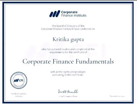 Kritika Gupta On Linkedin Done The Certification Course In Corporate