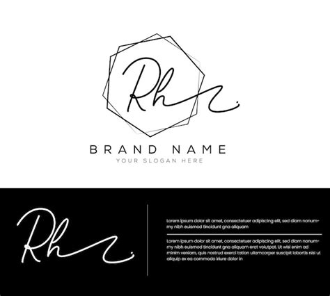 Premium Vector Rh Initial Letter Handwriting And Signature Logo