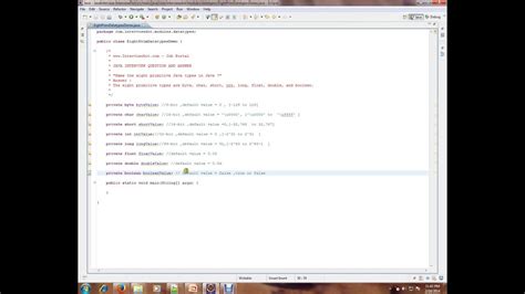 Eight Primitive Types In Java Youtube