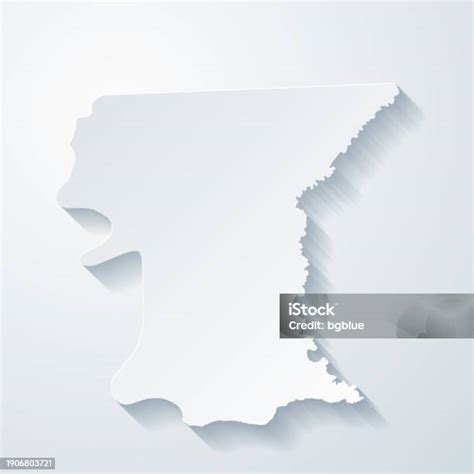 루이지애나주 이스트 배턴루지 교구 빈 배경에 종이 자르기 효과가 있는 지도 0명에 대한 스톡 벡터 아트 및 기타 이미지 0명 3차원 형태 공란 Istock