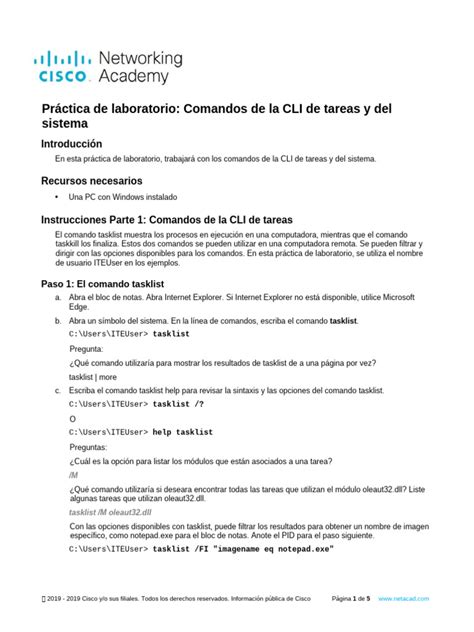 11 4 4 2 lab task and system cli commands pdf interfaz de línea
